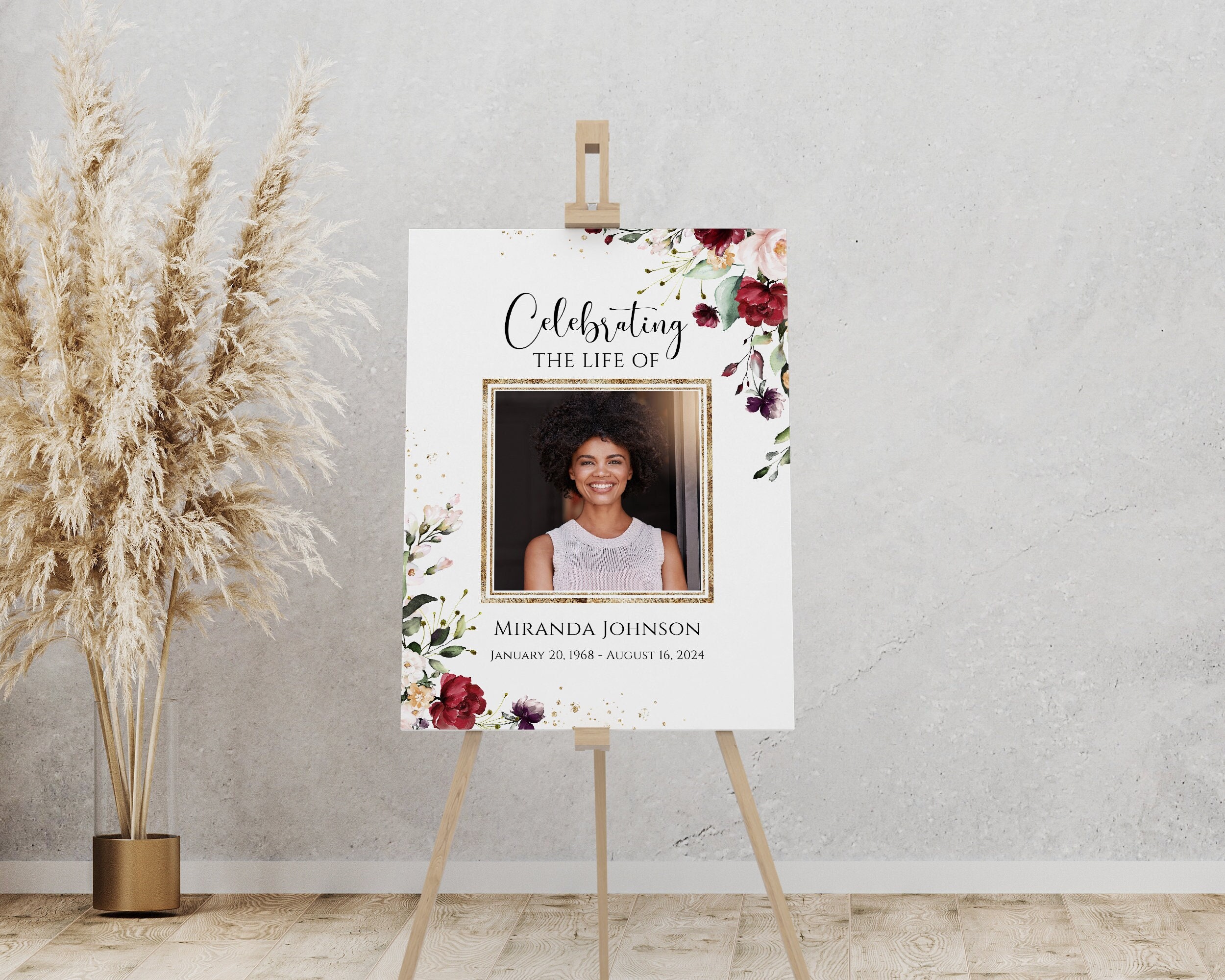 Funeral Welcome Sign Template, Funeral Memorial Sign, Celebrating of ...