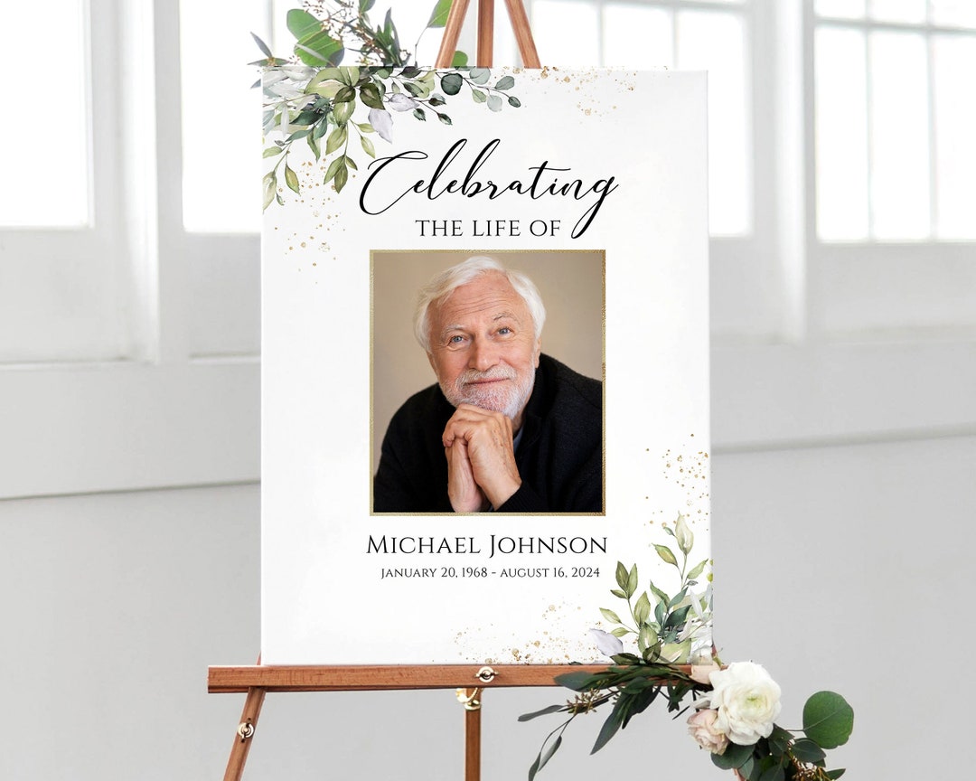 Funeral Memorial Sign, Celebrating of Life Decorations, Funeral Welcome ...