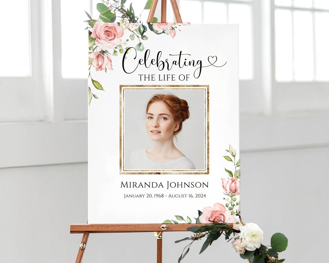 Funeral Memorial Sign Template: Celebration of Life (digital Download ...