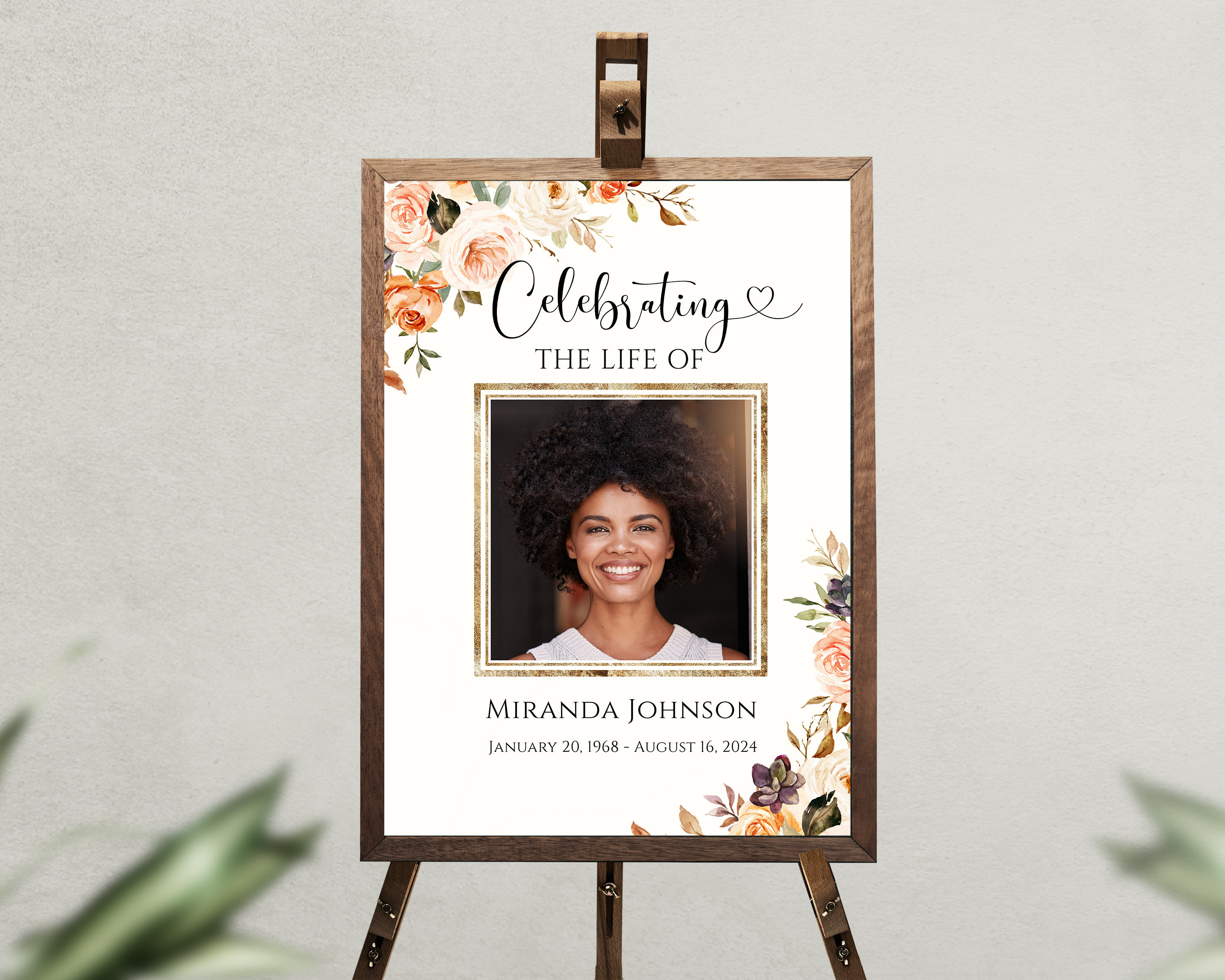 Funeral Welcome Sign Template, Funeral Memorial Sign, Celebrating of ...
