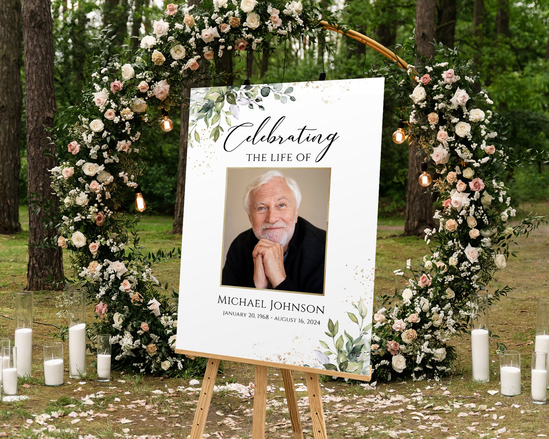 Funeral Memorial Sign, Celebrating of Life Decorations, Funeral Welcome ...