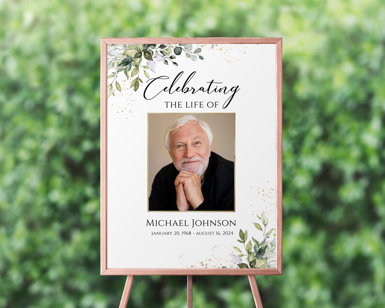 Funeral Memorial Sign, Celebrating of Life Decorations, Funeral Welcome ...