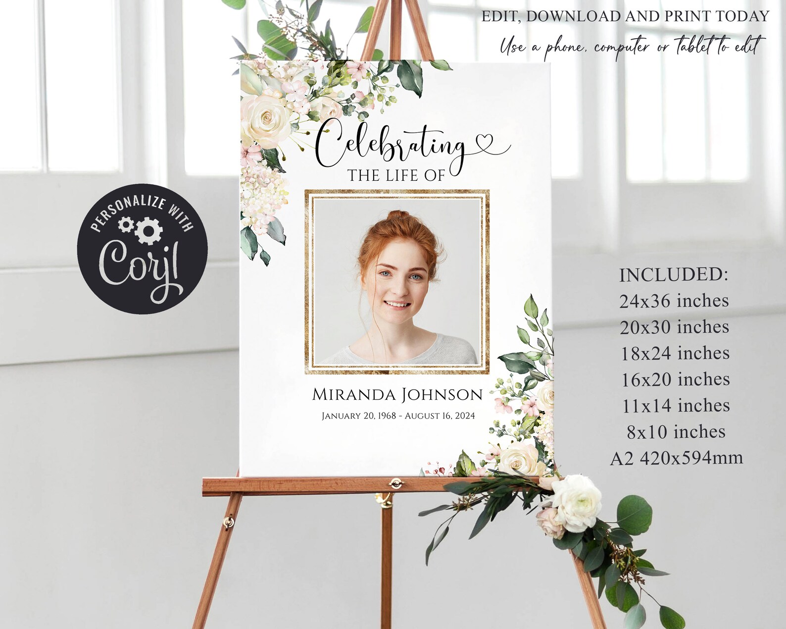 Funeral Welcome Sign, Funeral Memorial Sign, Celebrating of Life Poster ...