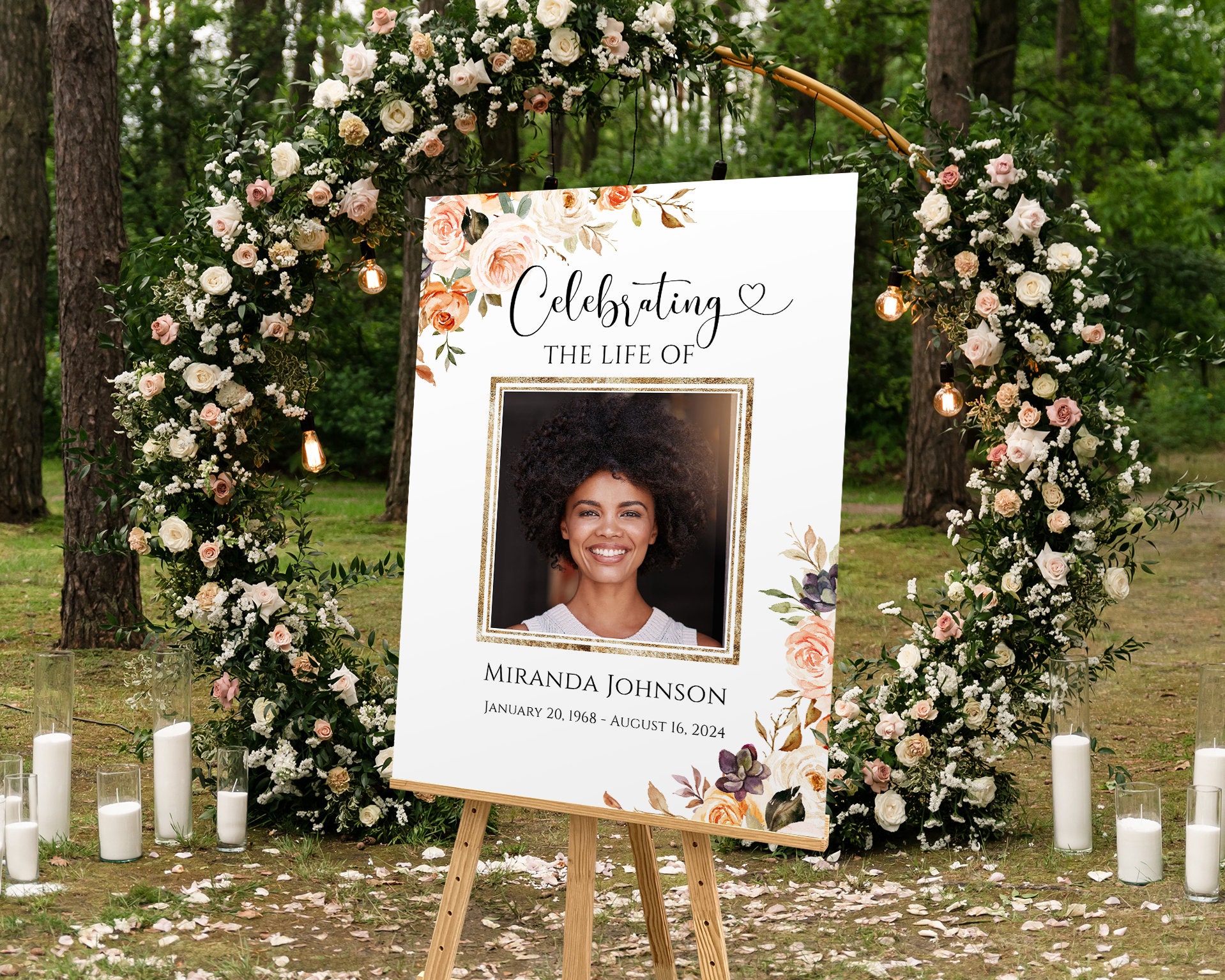 Funeral Welcome Sign Template, Funeral Memorial Sign, Celebrating of ...