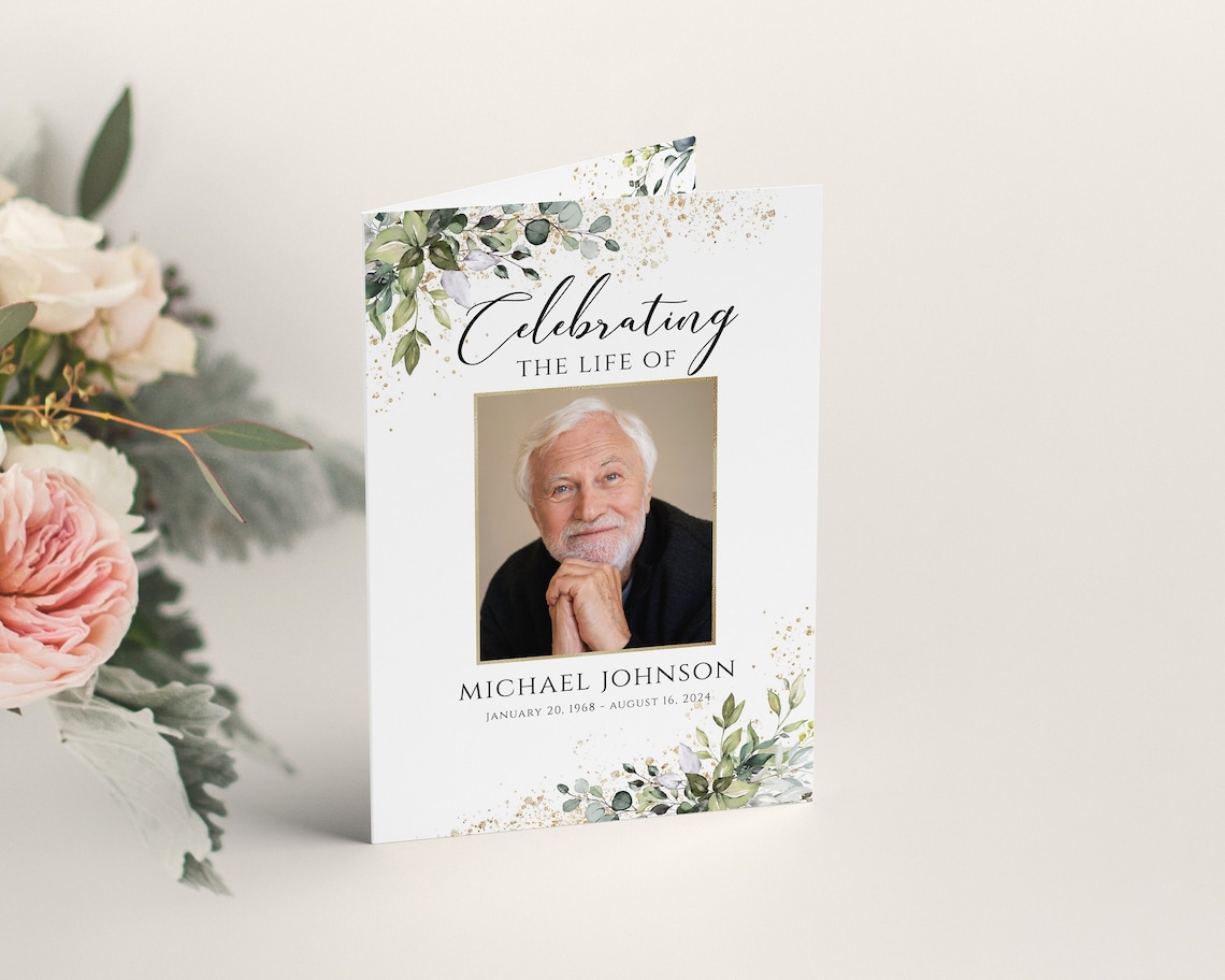 Editable Funeral Program Template, Memorial Program, Celebrating of ...