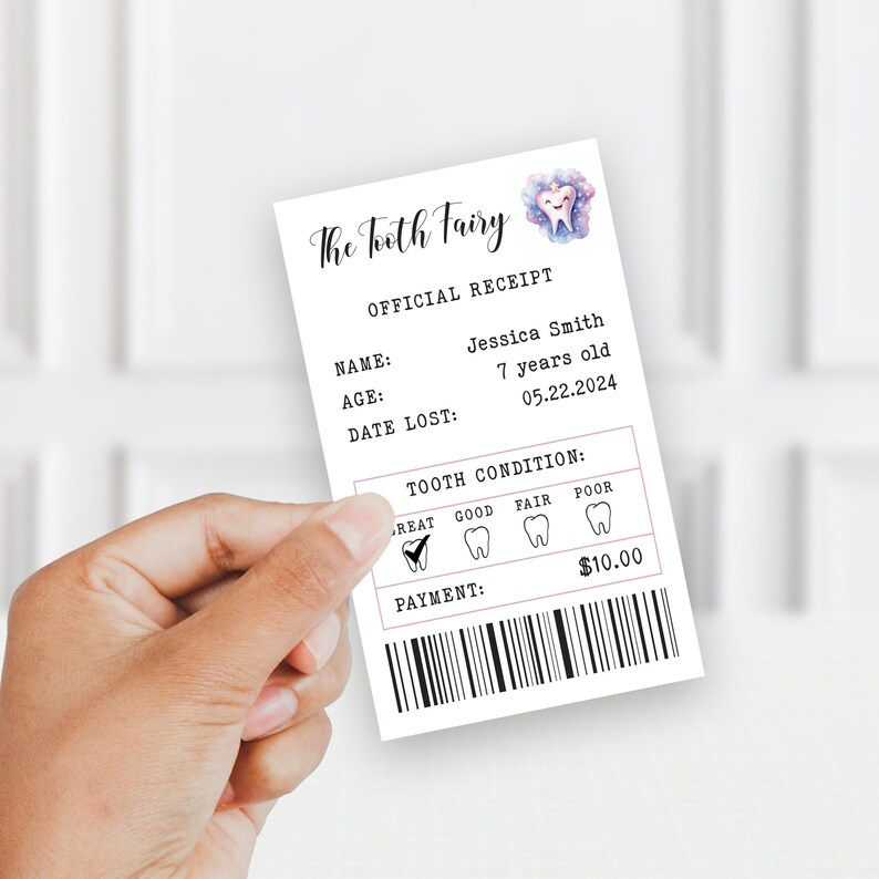Tooth Fairy Letter and Tooth Fairy Receipt, Editable Tooth Fairy ...