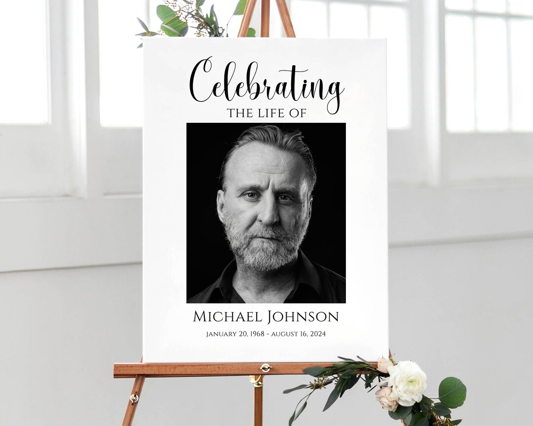 Funeral Welcome Sign Template, Funeral Memorial Sign, Celebrating of ...