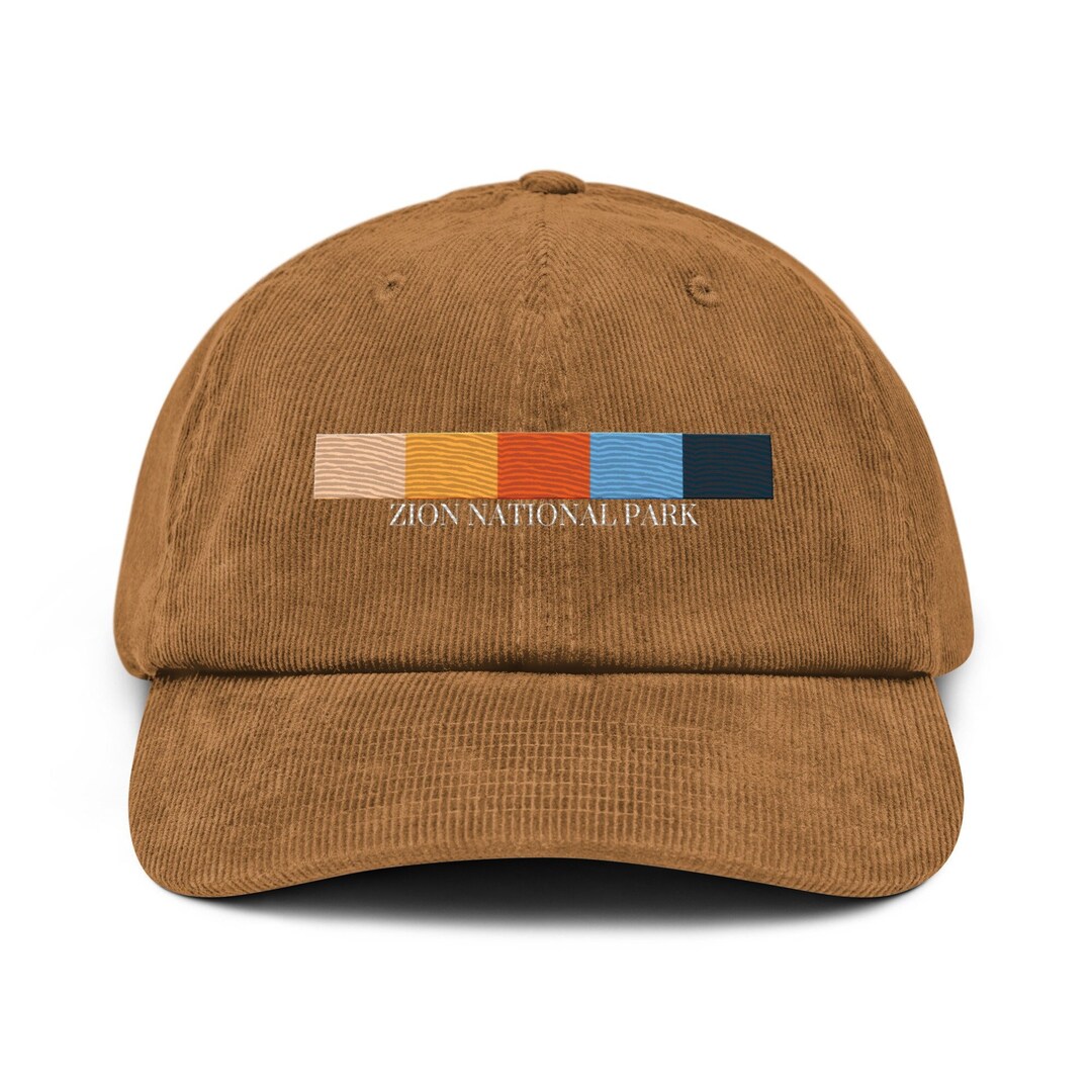 Zion National Park Color Palette Embroidered Corduroy Hat in Multiple ...