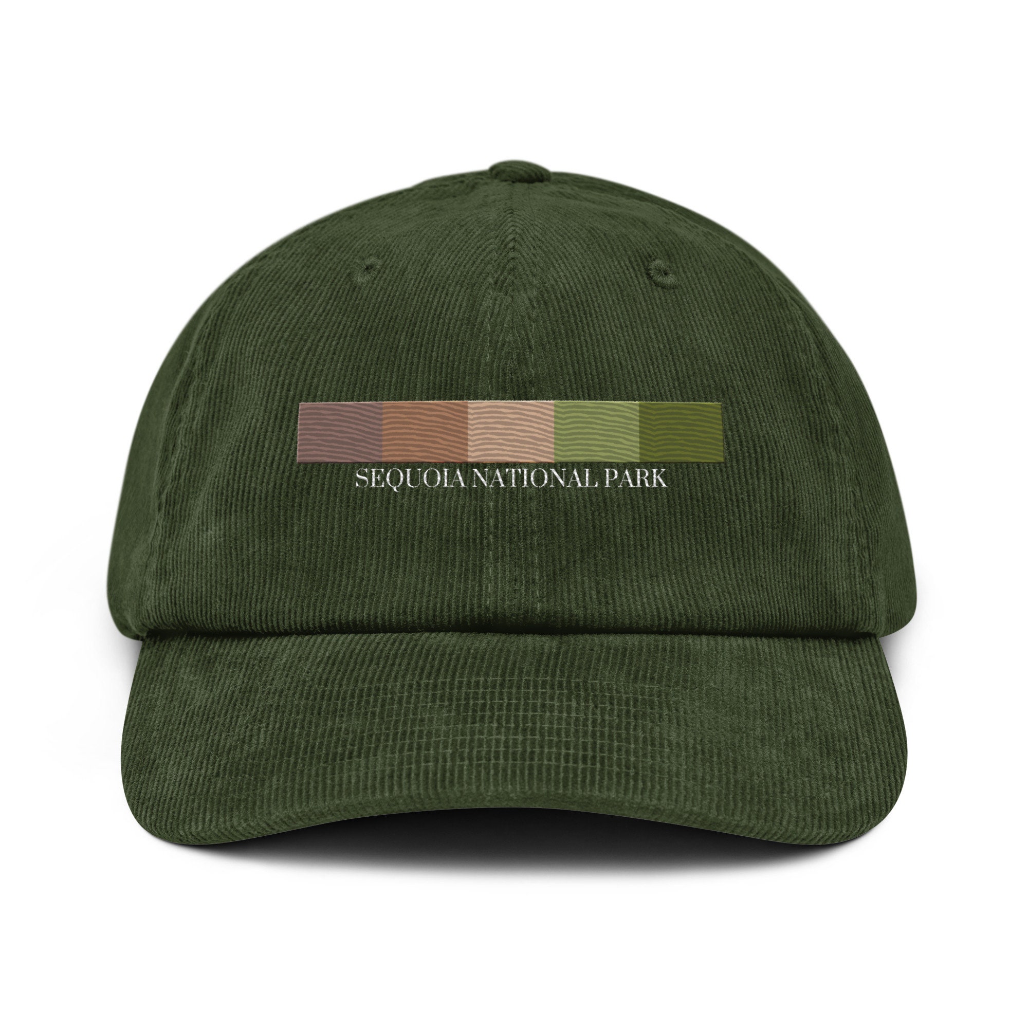 Sequoia National Park Color Palette Embroidered Corduroy Hat in ...