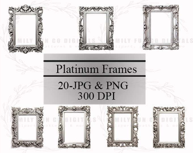 Platinum Frames, Clipart, 300 Dpi JPG, PNG Transparent, Commercial Use ...