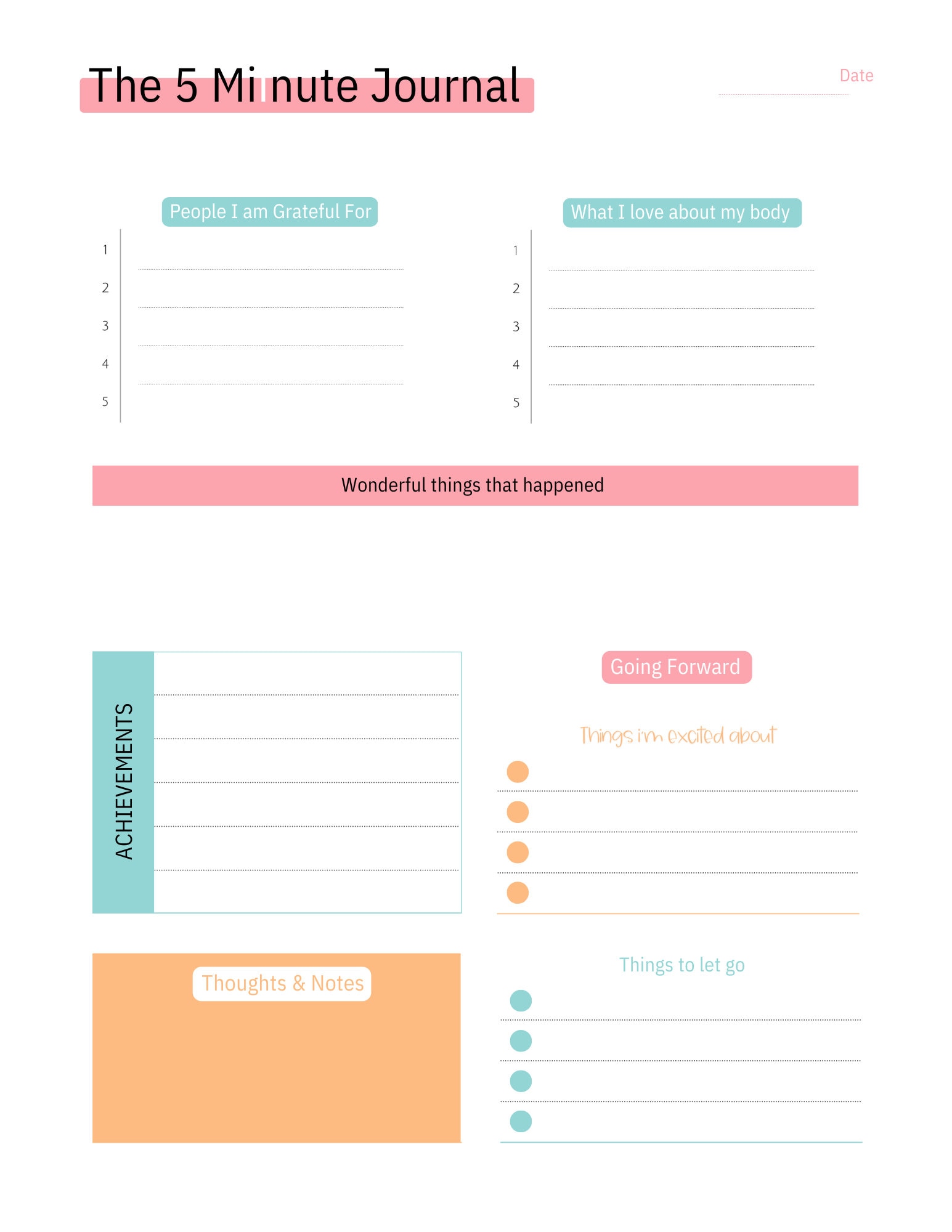 5 Minute Journal - Etsy