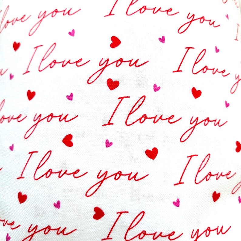 Small, I Love You, Valentine's Day Red Hearts, Satin Lined Ponytail ...