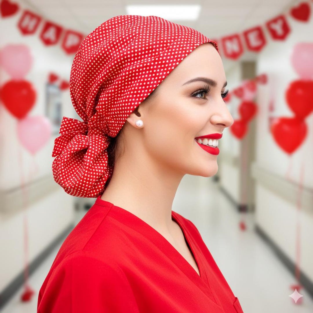 Small, Micro Mini Valentine's Day Hearts, Satin Lined Ponytail Scrub ...