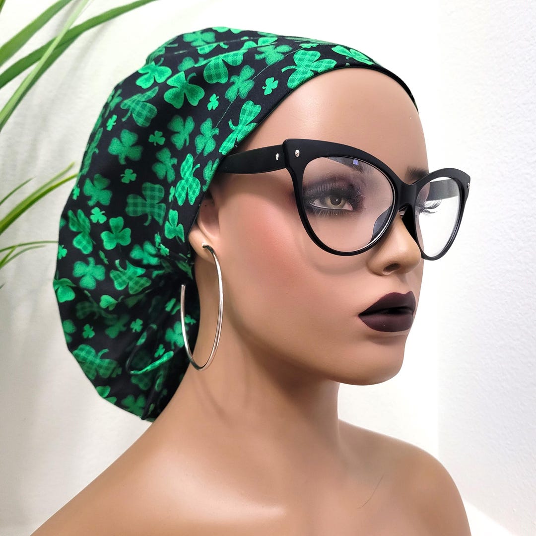 St Patrick's Day Satin Lined Ponytail Scrub Cap: Nurse Surgical Hat - Etsy
