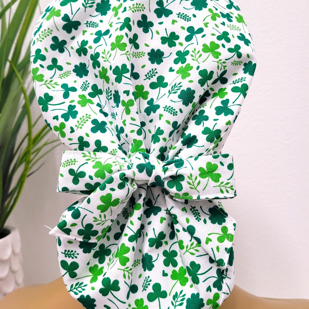 St Patrick's Day Satin-lined Ponytail Scrub Cap: Nurse Surgical Hat - Etsy