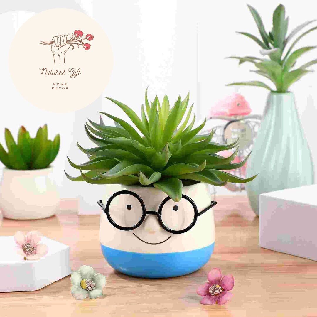 Cute Face Planter With Glasses Head Face Planter / Planter - Etsy