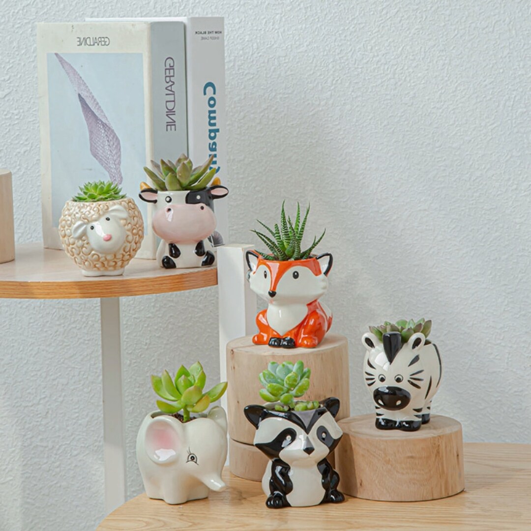Cute Little Ceramic Animal Planters Succulent Planters - Etsy