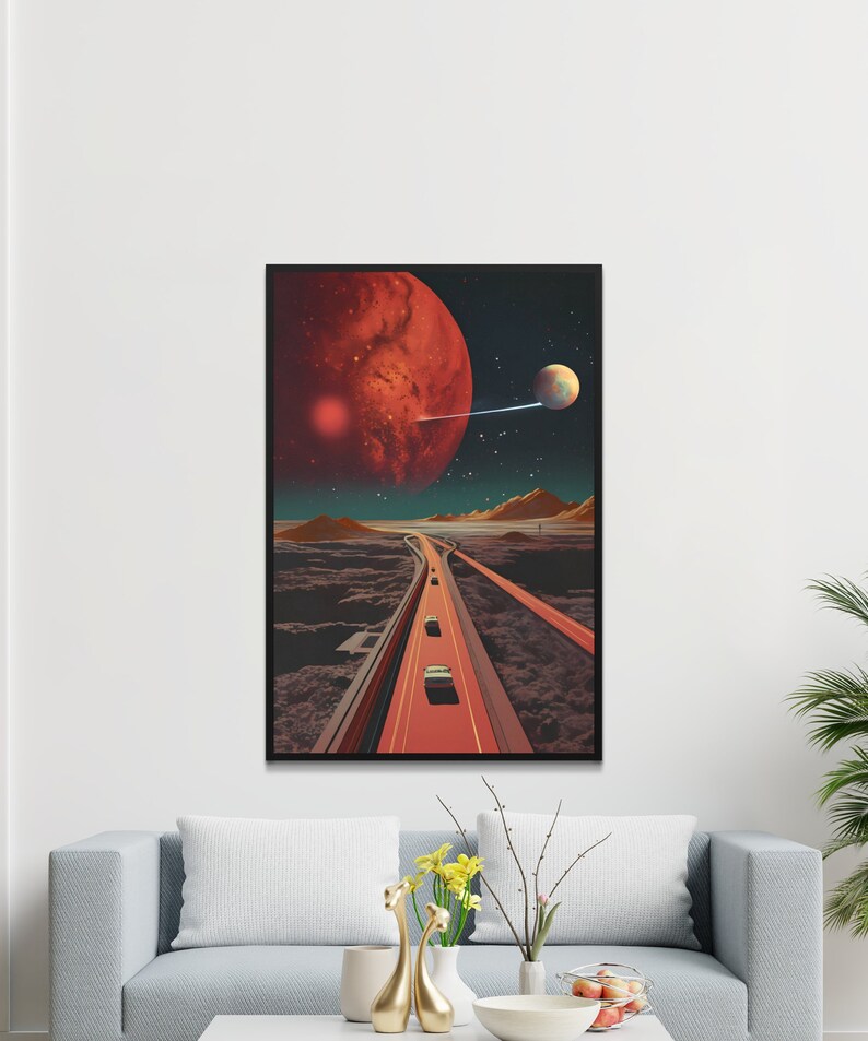 Stellar Pathway: 'highway Home' in a Retro Space Poster With Vintage ...