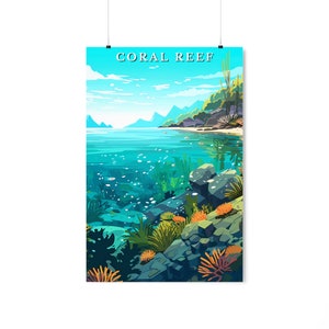 Coral Reef Art Print, Underwater Wonderland, Biodiversity Travel Poster ...