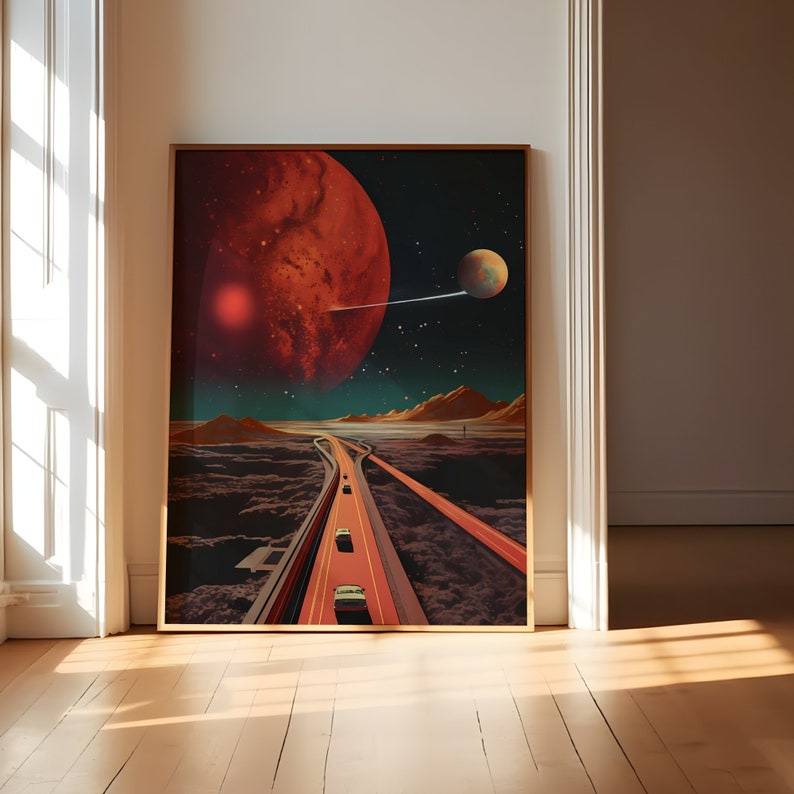 Stellar Pathway: 'highway Home' in a Retro Space Poster With Vintage ...