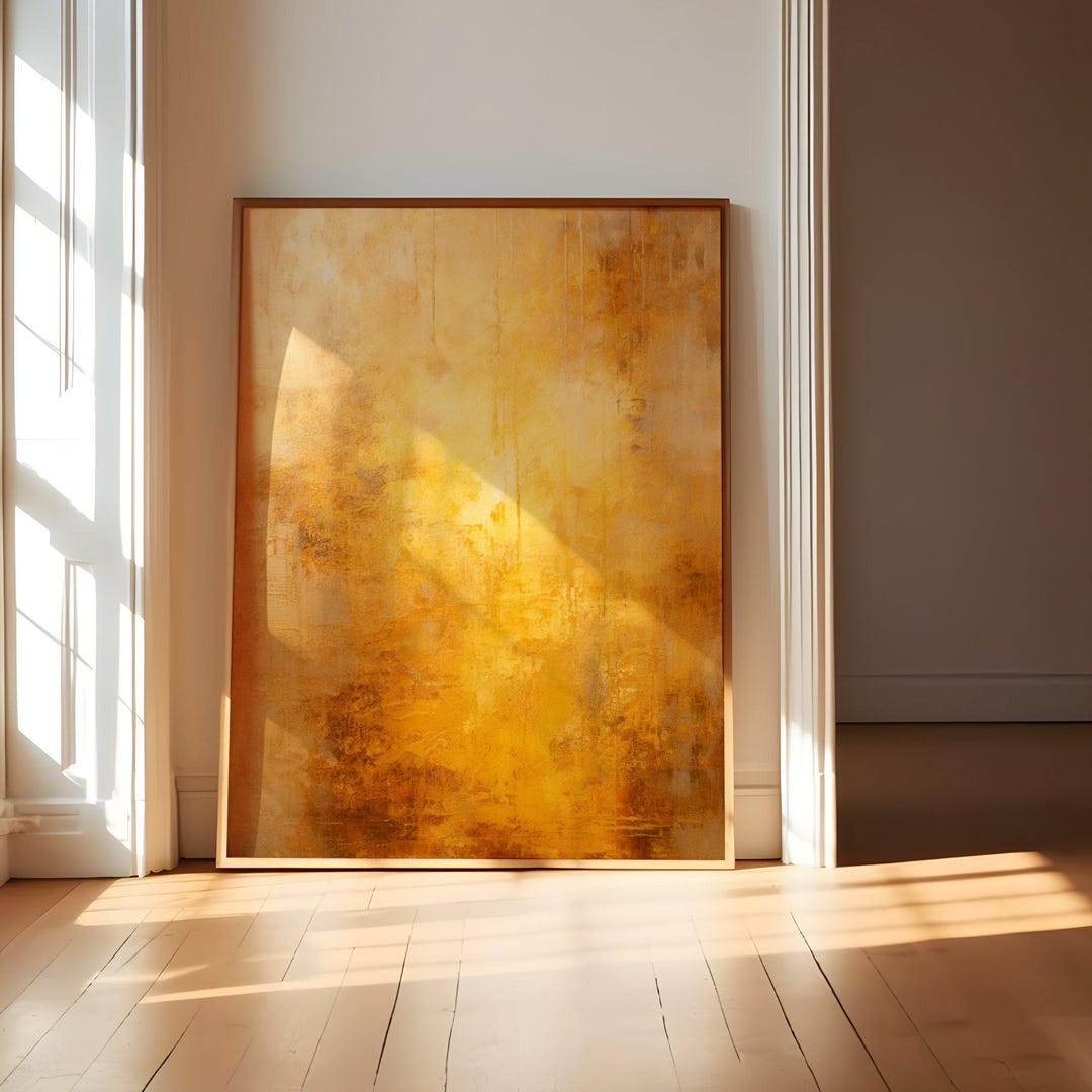 Eternal Radiance Wall Art, Gold & Yellow Abstract Sunlight, Modern Sun ...
