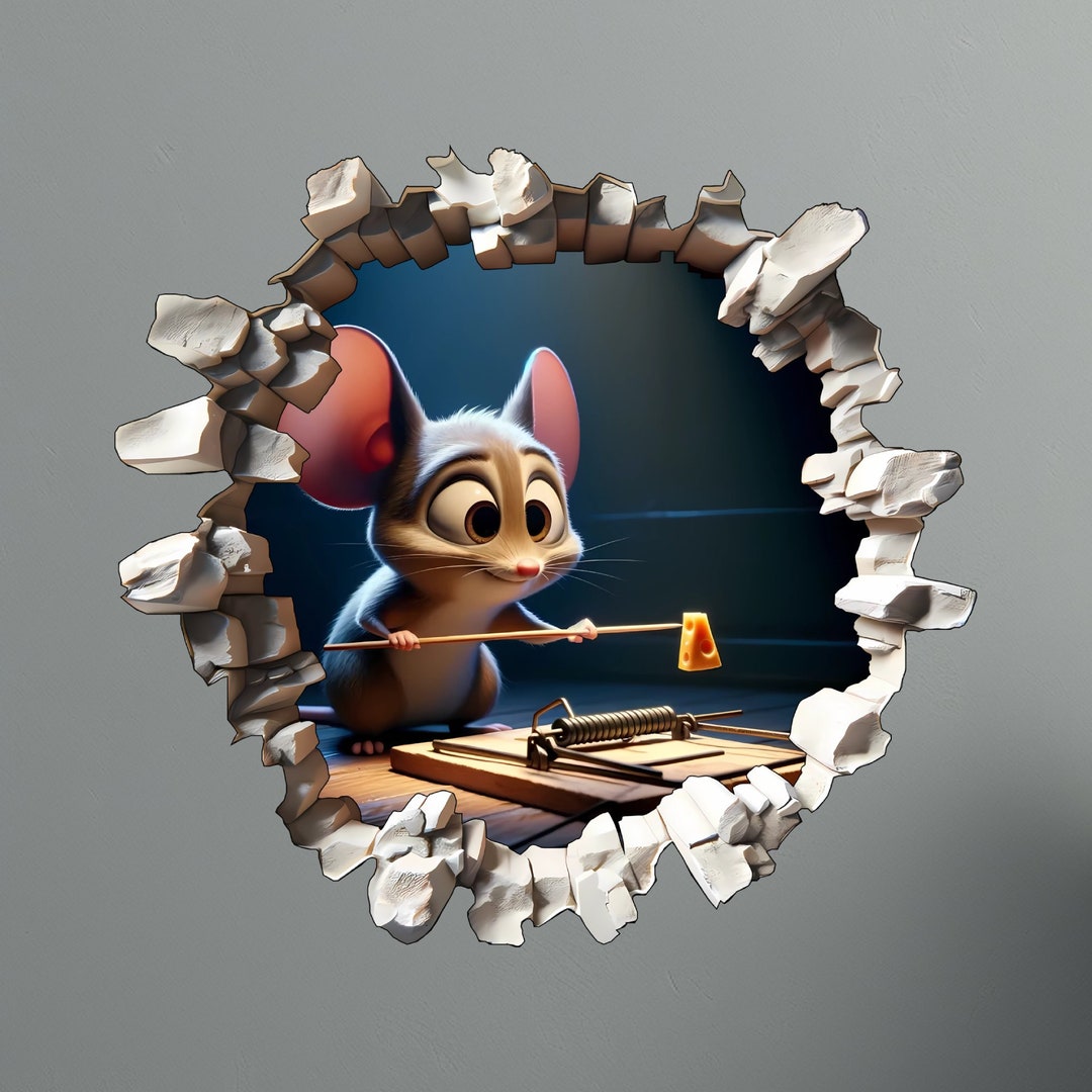 Mouse Hole Decal Clever Mouse Escape Vinyl Wall Decal for - Etsy