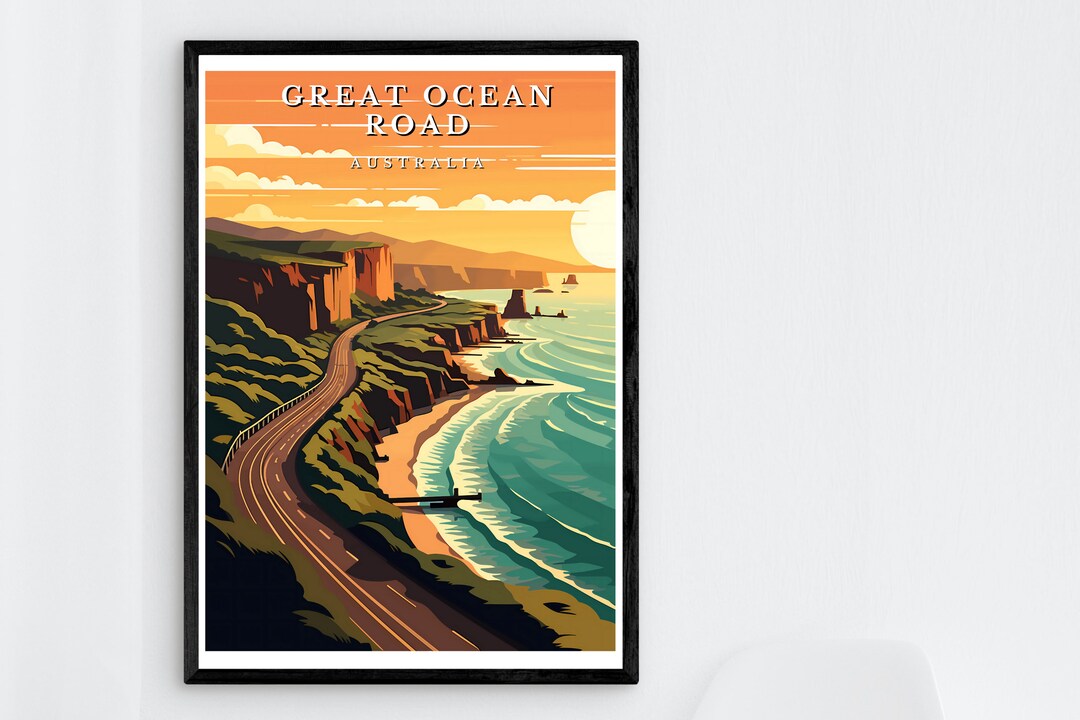 Great Ocean Road Art Print Coastal Majesty Travel Poster - Etsy