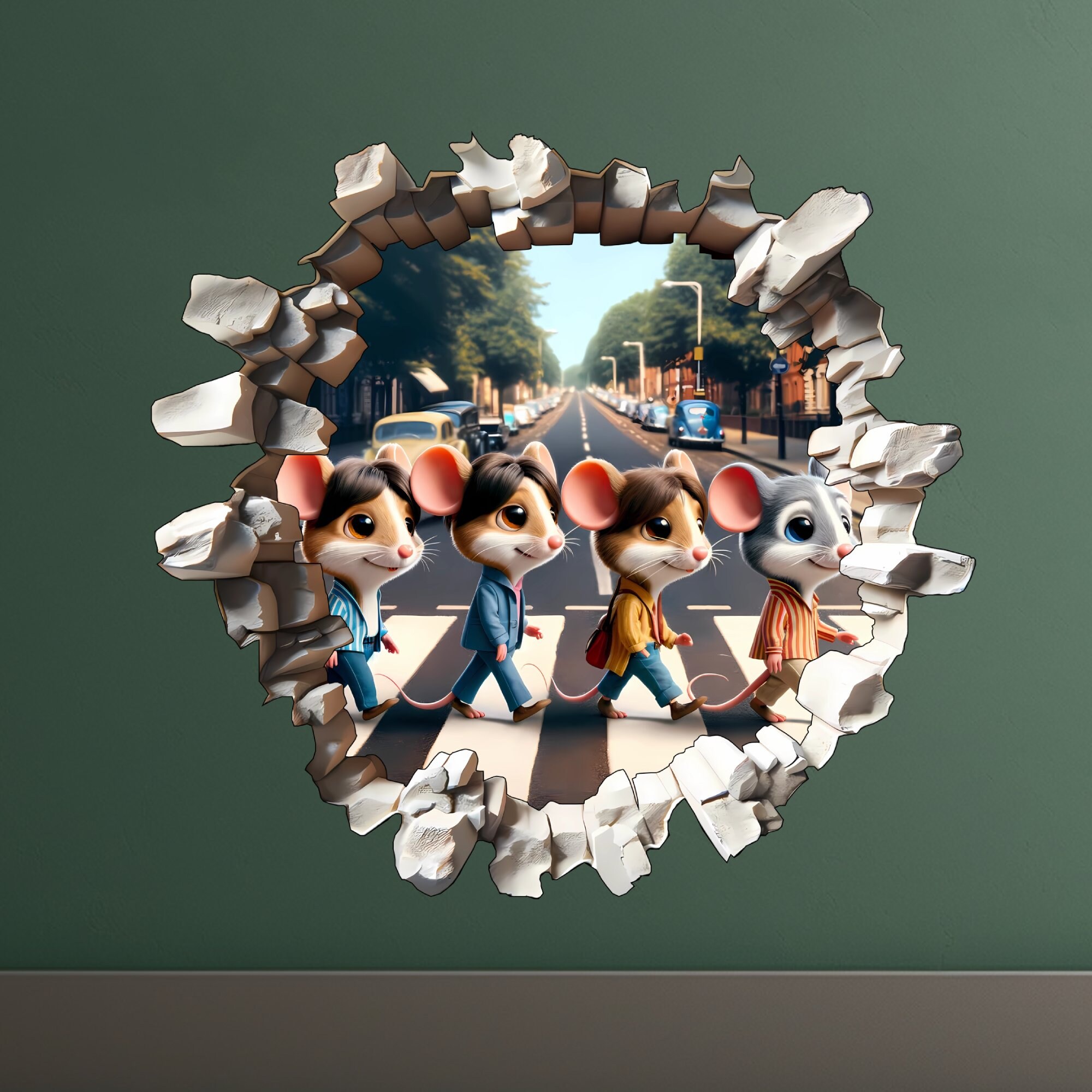 Abbey Road Mouse Hole Decal Fab Four Inspired Vinyl Wall Sticker, Mouse ...