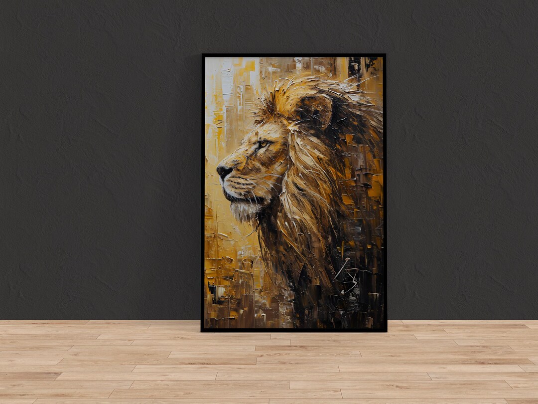 The Golden Queen: Abstract Lioness Portrait in Gold | Majestic ...