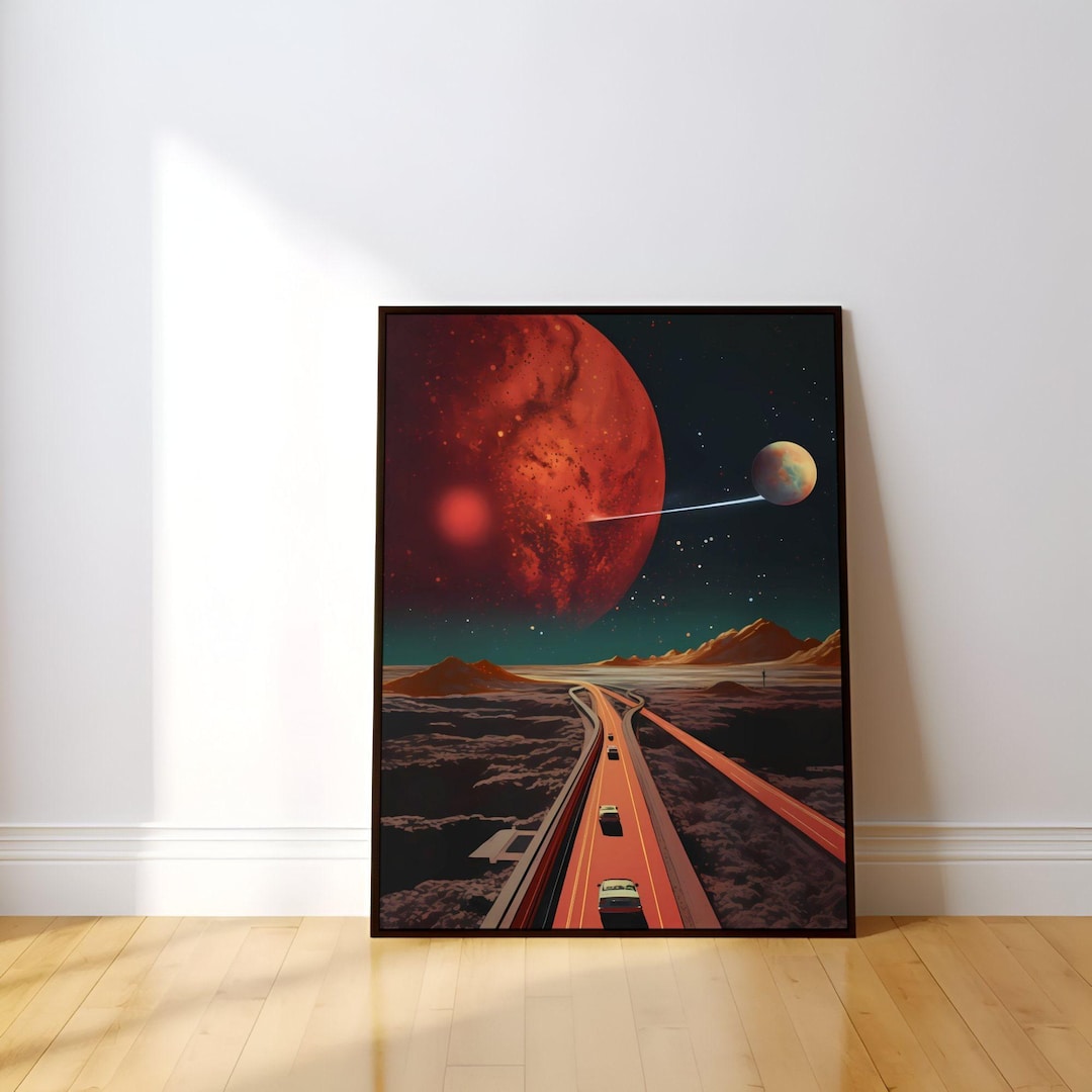 Stellar Pathway: 'highway Home' in a Retro Space Poster With Vintage ...