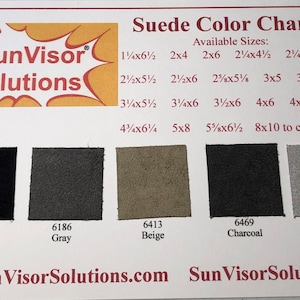 Suede Color Chart for Sun Visor Warning Label Covers - Etsy