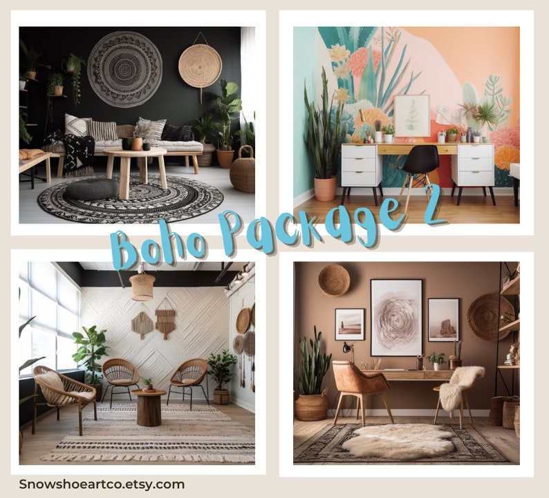 Zoom Virtual Backgrounds Boho 2 Office/professional Home Zoom/streaming ...