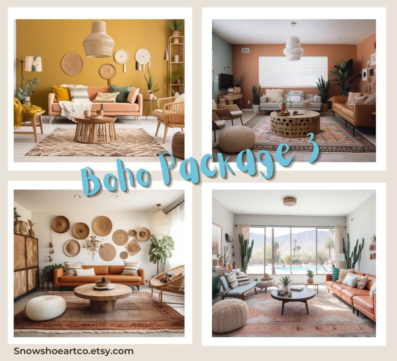 Zoom Virtual Backgrounds Boho 3 Office/professional Home - Etsy