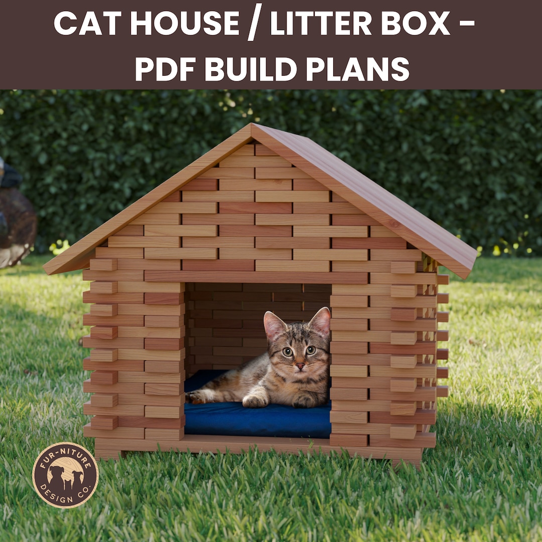 Cat Litter Box Build Plans, DIY Litter Box Plans, Cat Furniture Plans ...