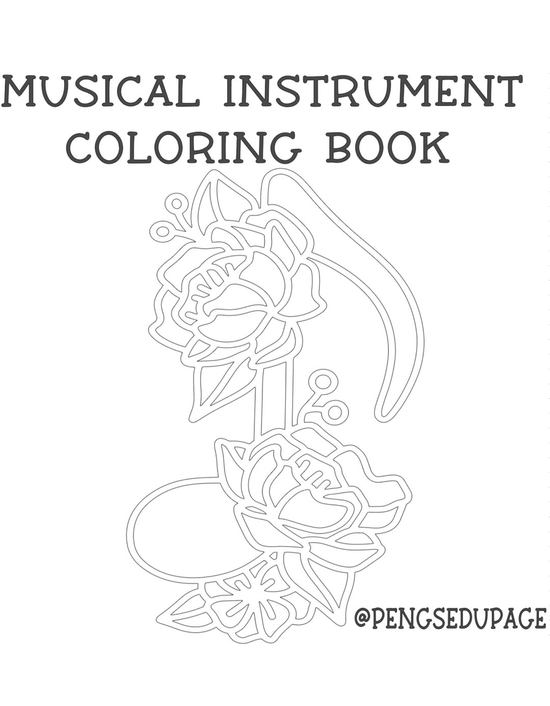 Musical Instruments Coloring Book - Music Lover/music Teacher/ Music ...