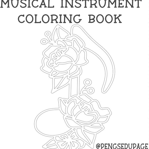 Musical Instruments Coloring Book - Etsy