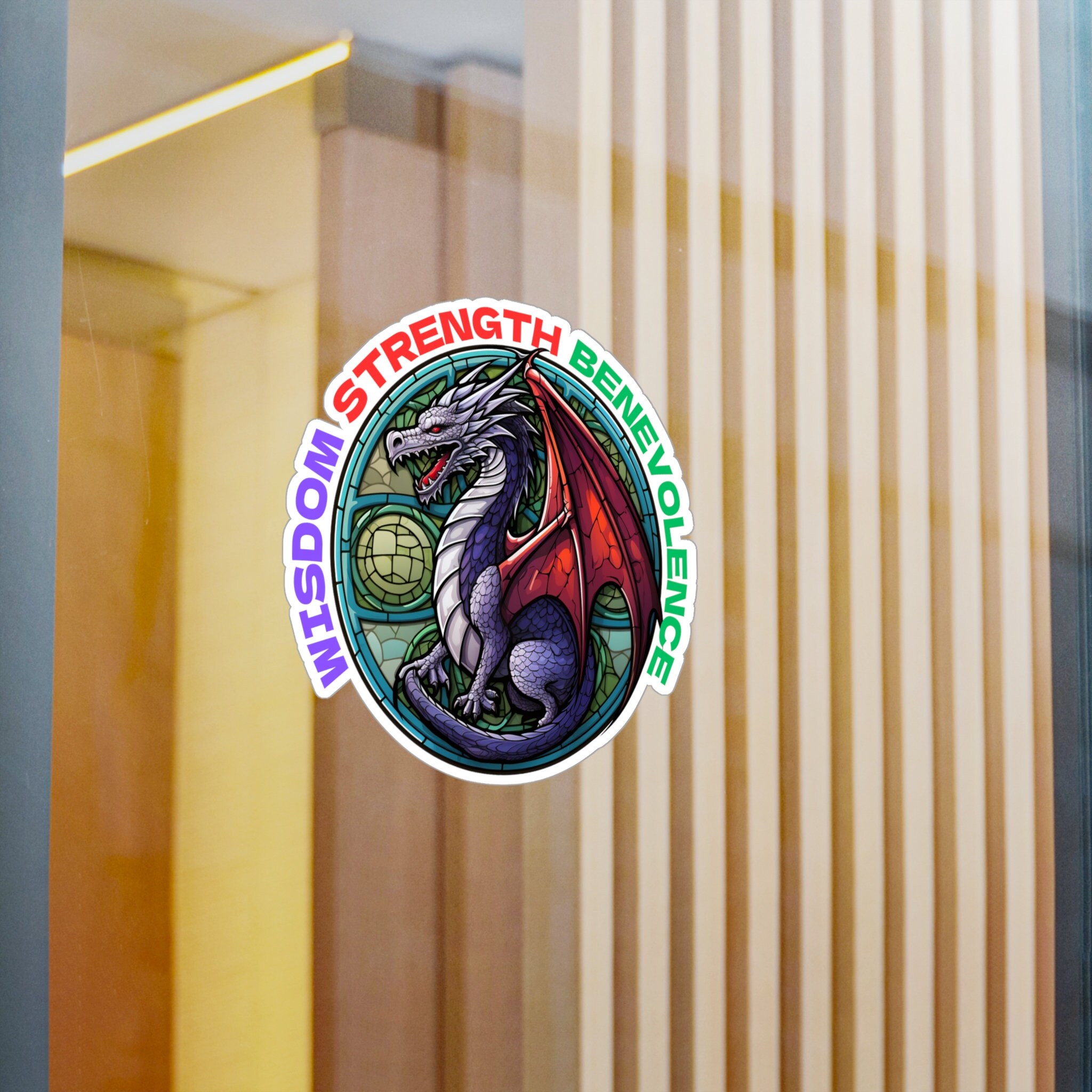 Kiss-cut Vinyl Decals Intricate Dragon Emblem With Words of Wisdom ...