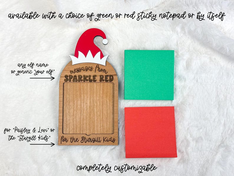 Personalized A Message From Your Elf Sticky Note Holder: Custom Message ...
