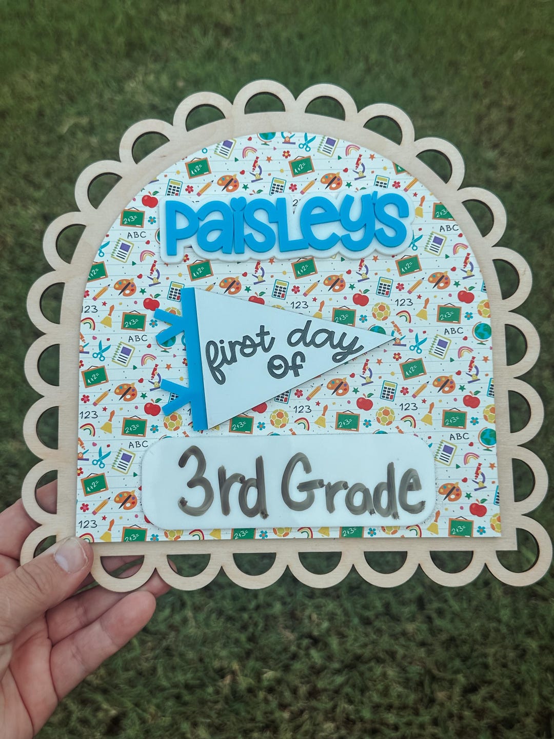 Customizable First & Last Day of School Sign: Wooden Photo Board - Etsy