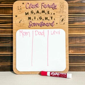 Personalized Family Game Night Scoreboard: Custom Dry Erase Tracker - Etsy