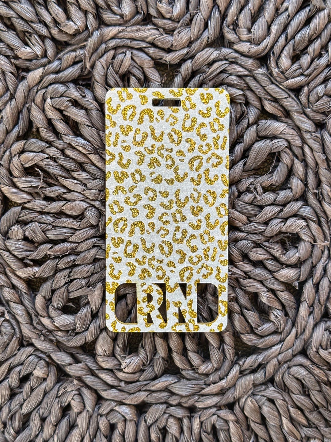 Leopard Print Acrylic Badge Buddy: Custom Laser Cut ID Tag - Etsy