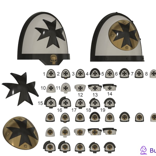 Black Templar Shoulder Pads 40k - Etsy