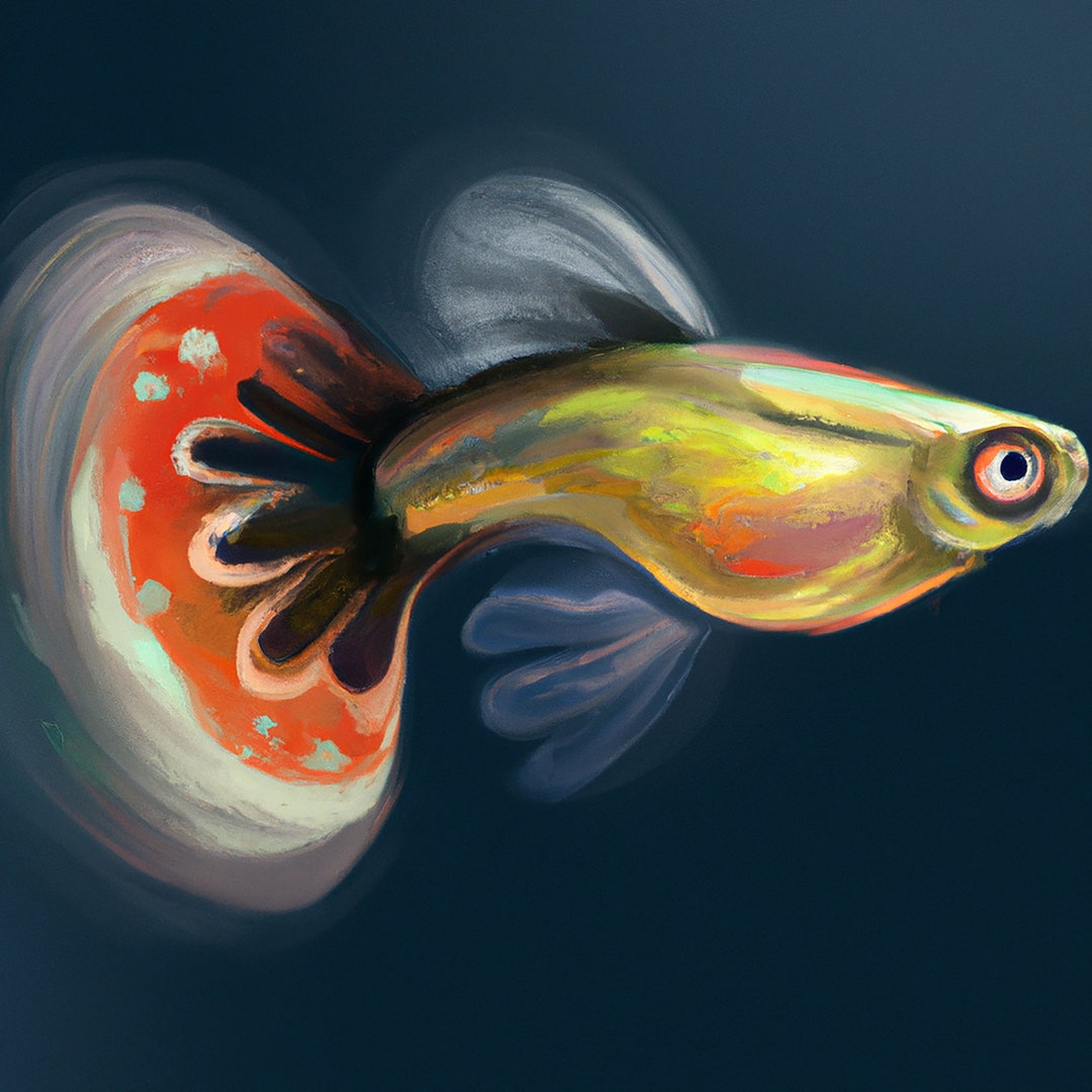ORIGINAL Guppy Fish PNG, IMPRIMIBLE Fancy Guppy Realism Art, Aquarium ...