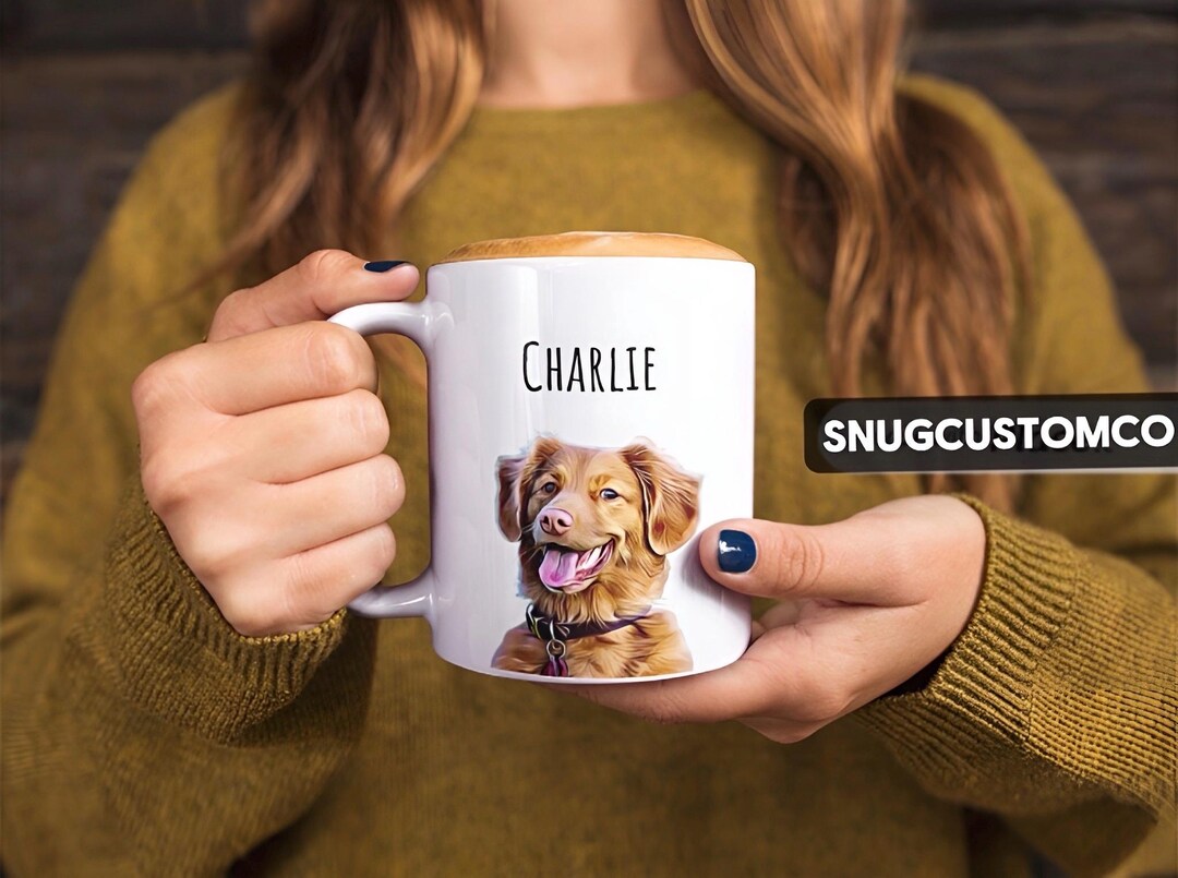 Custom Pet Portrait Mug | Personalized Dog Coffee Cup - Etsy
