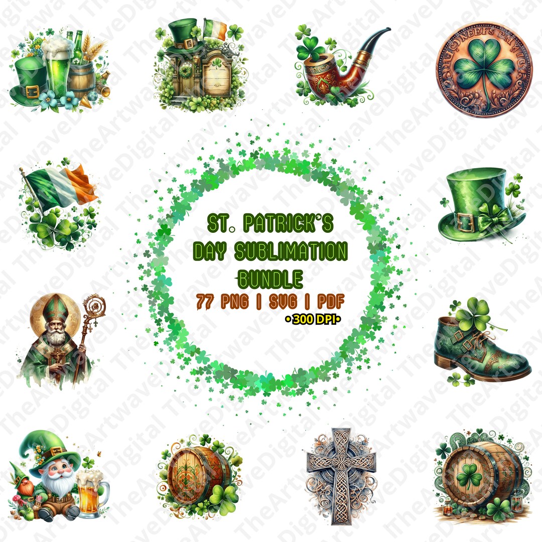 St. Patrick's Day Mega Bundle, Sublimation SVG Bundle, 70+ Sublimation ...