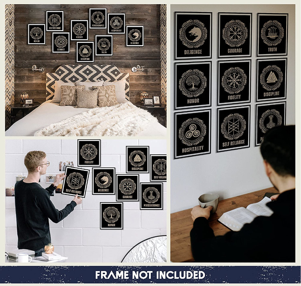 Set of 9 Decor Viking Decor Norse Decor, Viking Wall Decor, Vikings ...