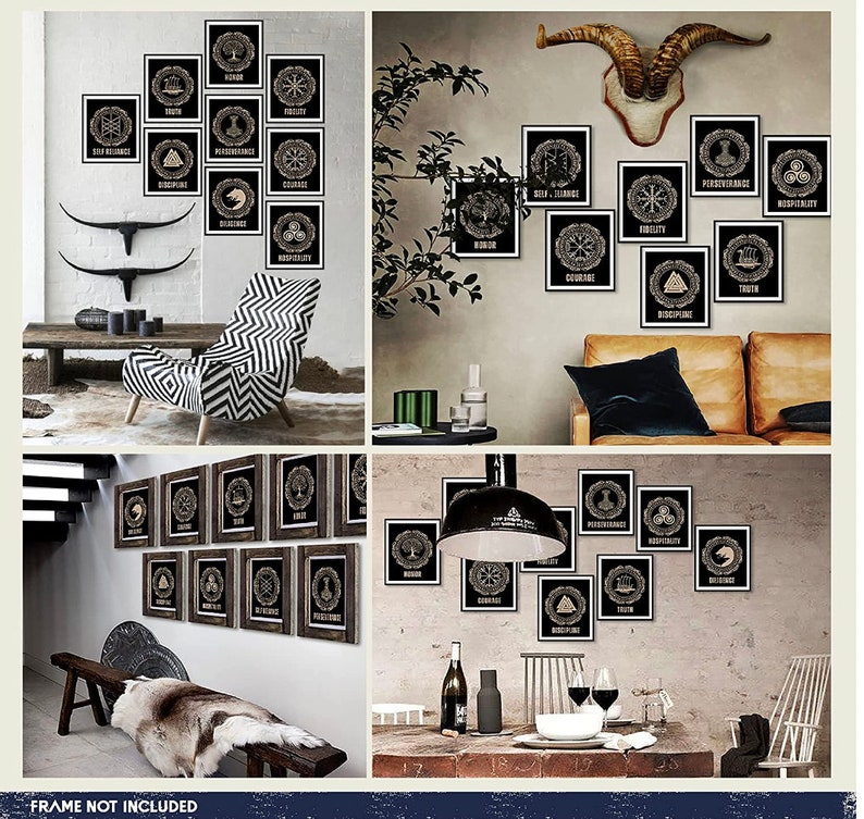 Set of 9 Decor Viking Decor Norse Decor, Viking Wall Decor, Vikings ...