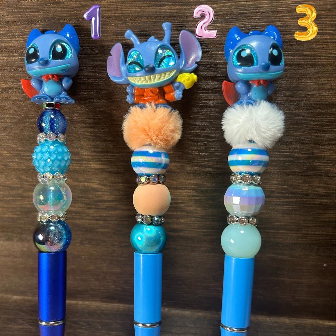 Cute Stitch-themed Ballpoint Pens – Handmade W/ Free Black Ink Refill! Stitch Pen, Disney Pen ...
