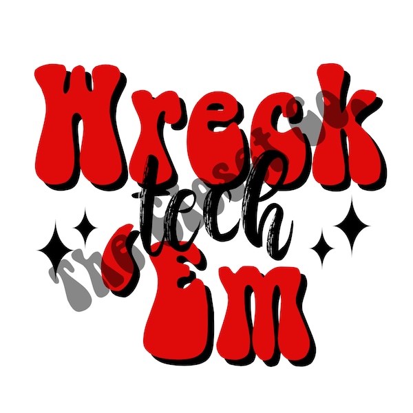 Texas Tech Wreck Em Png - Etsy
