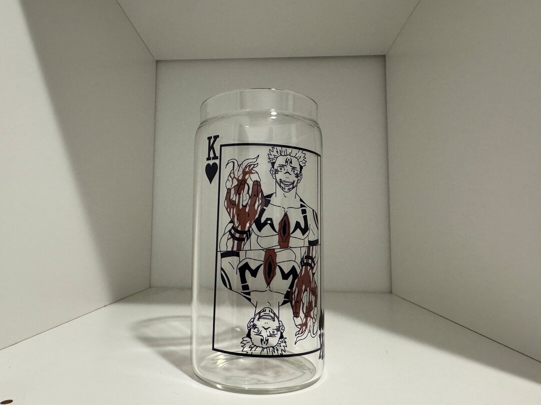 Jujutsu Kaisen Sukuna King of Hearts Glass Can Cup - Etsy